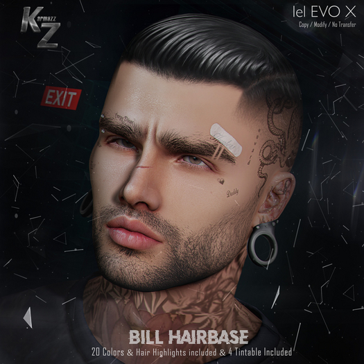 Second Life Marketplace - KARMAZZ Bill Hairbase - EVOX